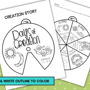 Printable Days of Creation Spinner Craft for Kids, Christian Preschool ...