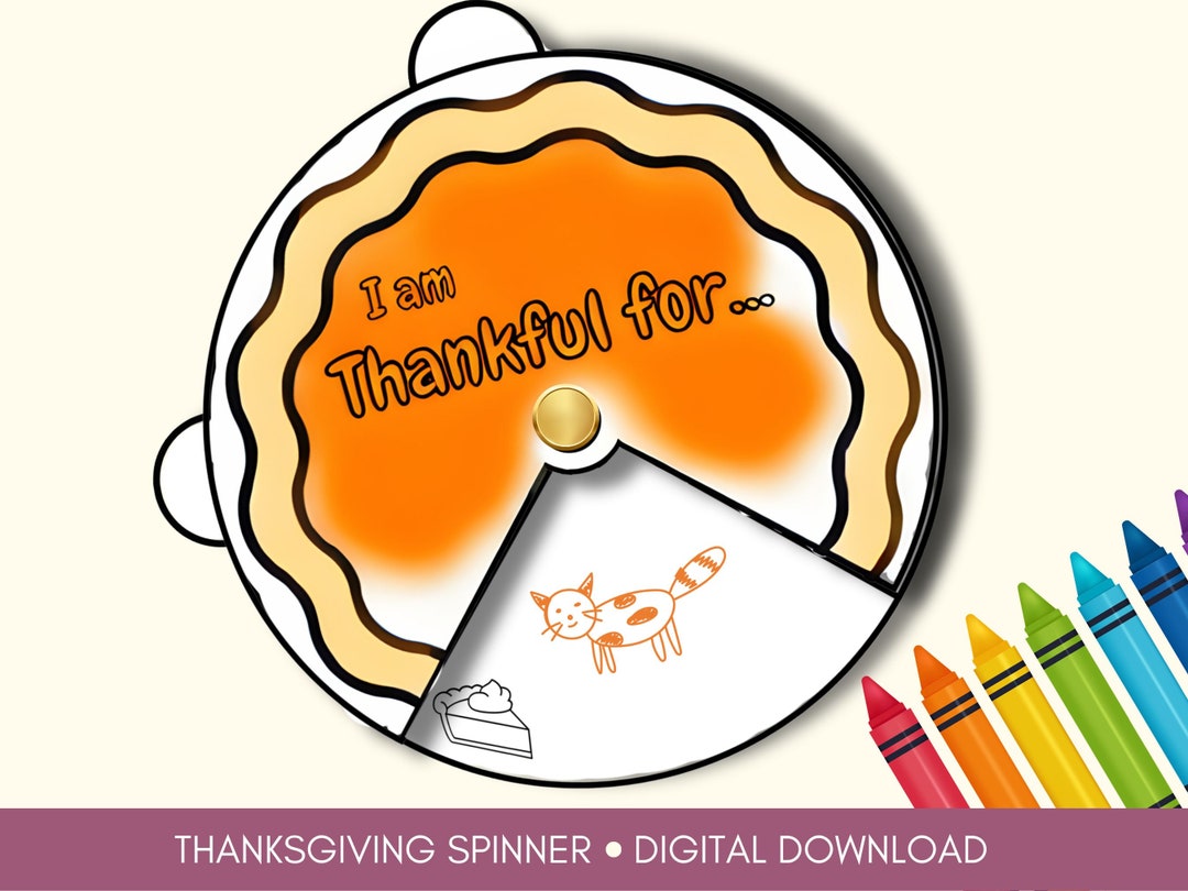 Thankful for You Spinner Wheel, Printable Thanksgiving Craft - Etsy