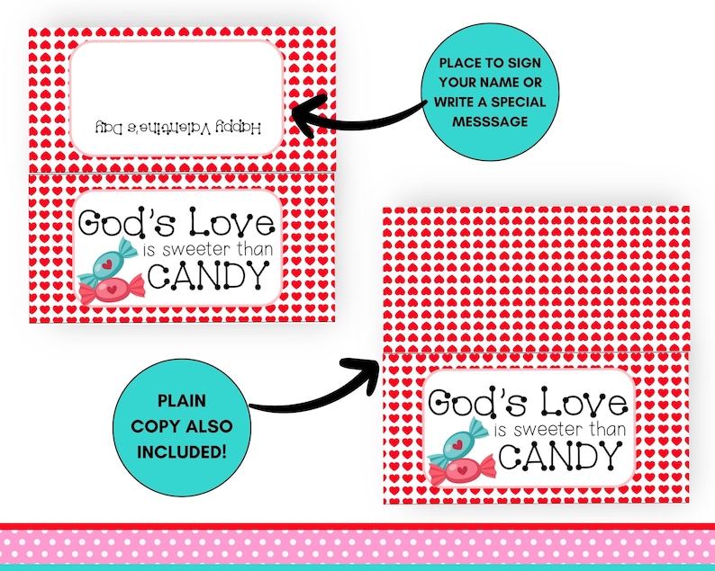 Printable "god's Love is Sweeter Than Candy" Christian Valentine Treat ...
