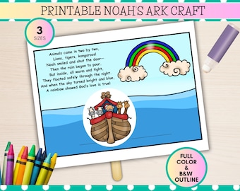 Noah's Ark Printable, Bible Activity for Kids, Genesis Old Testament ...