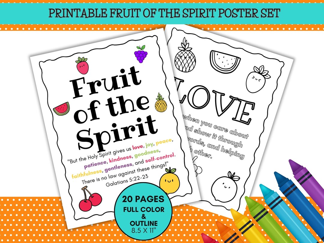 Fruit of the Spirit Posters, Christian Preschool Printable, Sunday ...