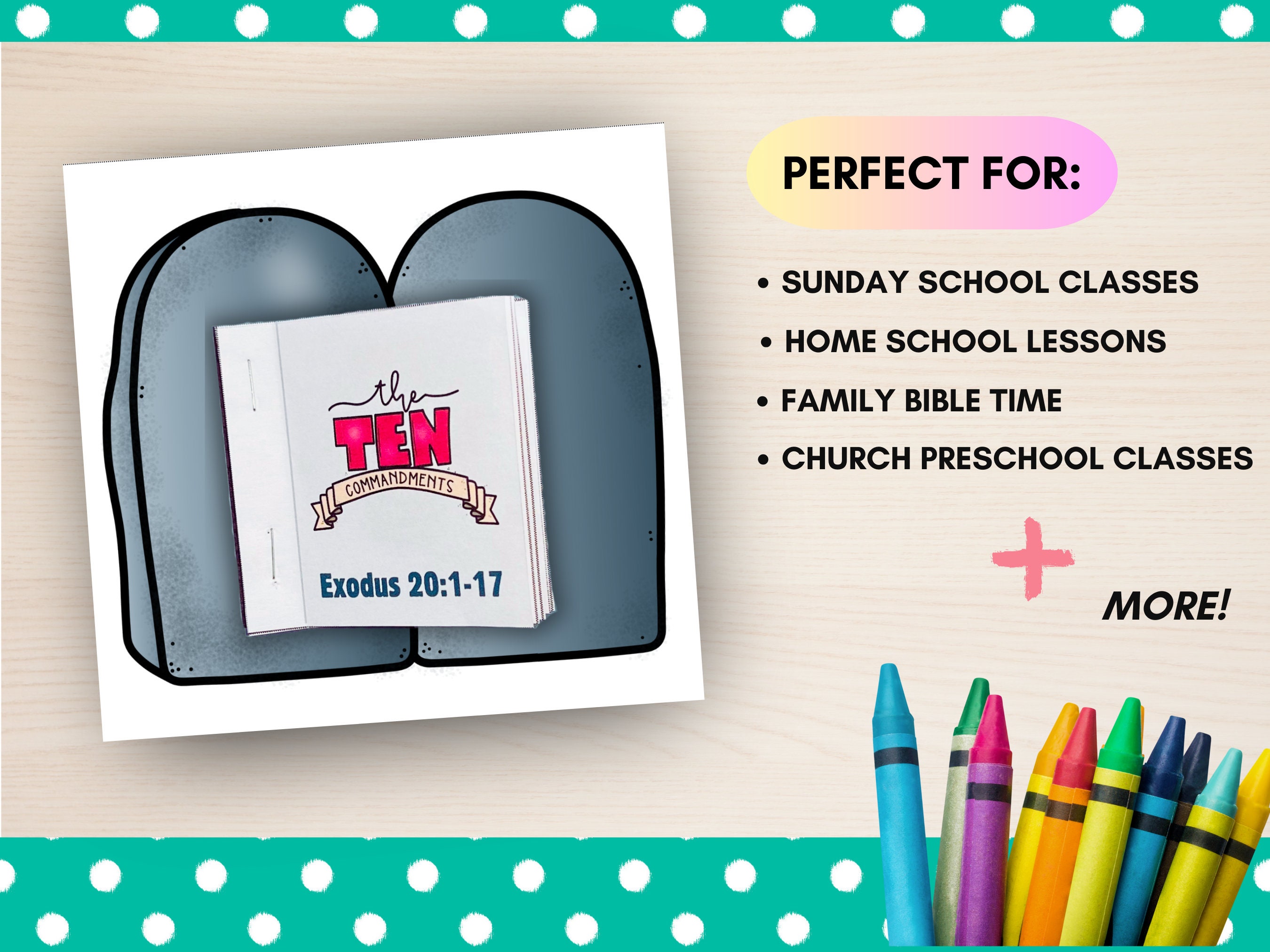 The Ten Commandments Bible Mini Book, Bible Craft for Kids, Christian ...