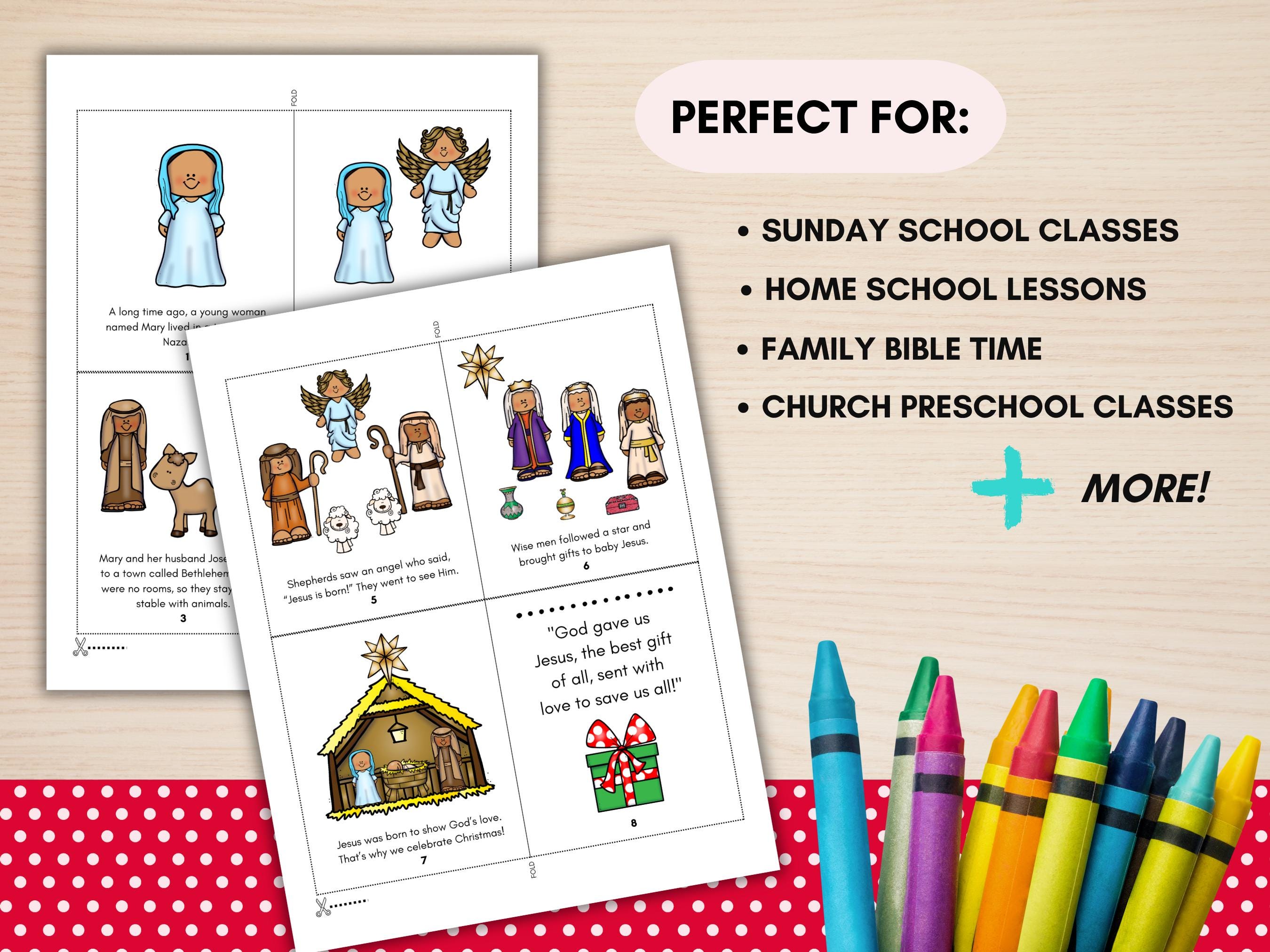 Printable the Birth of Jesus Mini Book for Kids, Nativity Printable ...