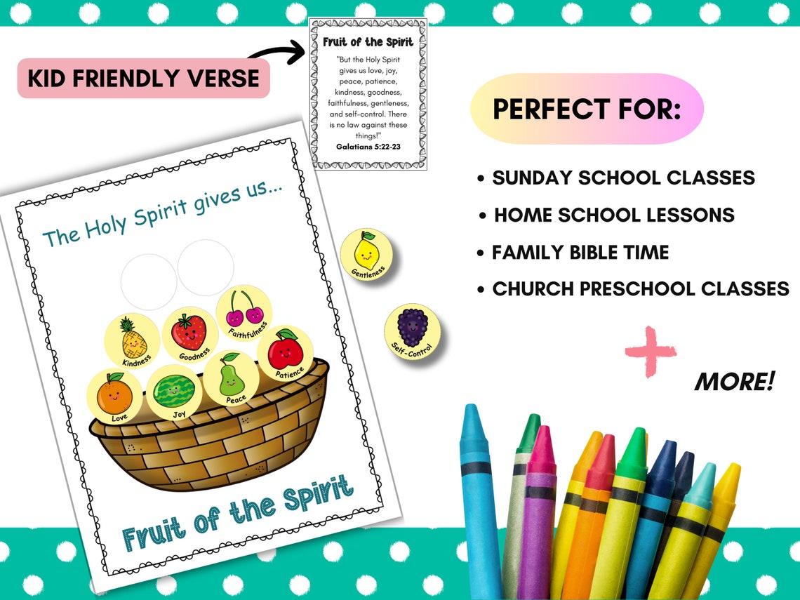 The Fruit of the Spirit Bible Craft for Kids, Fruits of the Spirit ...