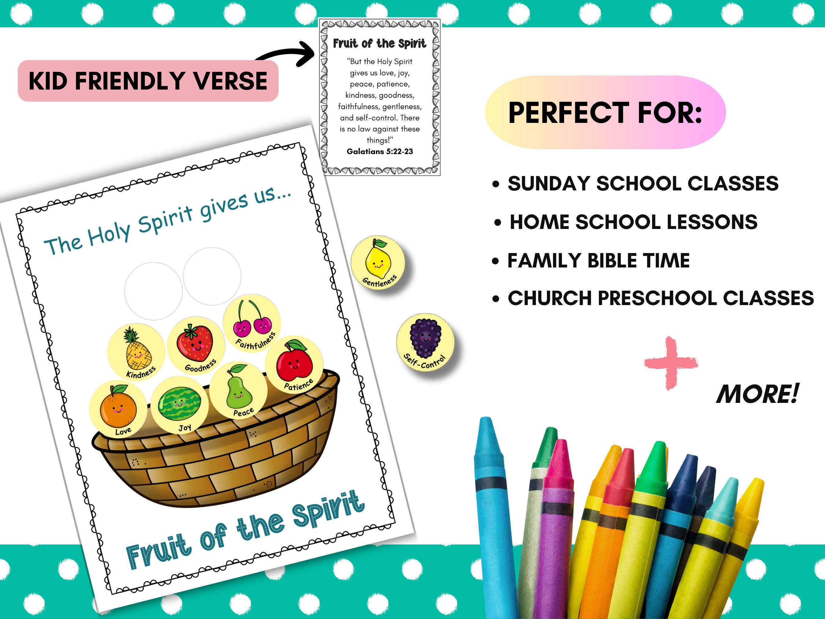 The Fruit of the Spirit Bible Craft for Kids, Fruits of the Spirit ...