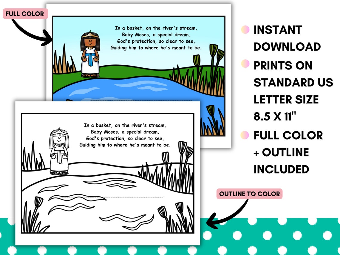 Baby Moses Bible Craft for Kids, Old Testament Bible Story for Kids ...