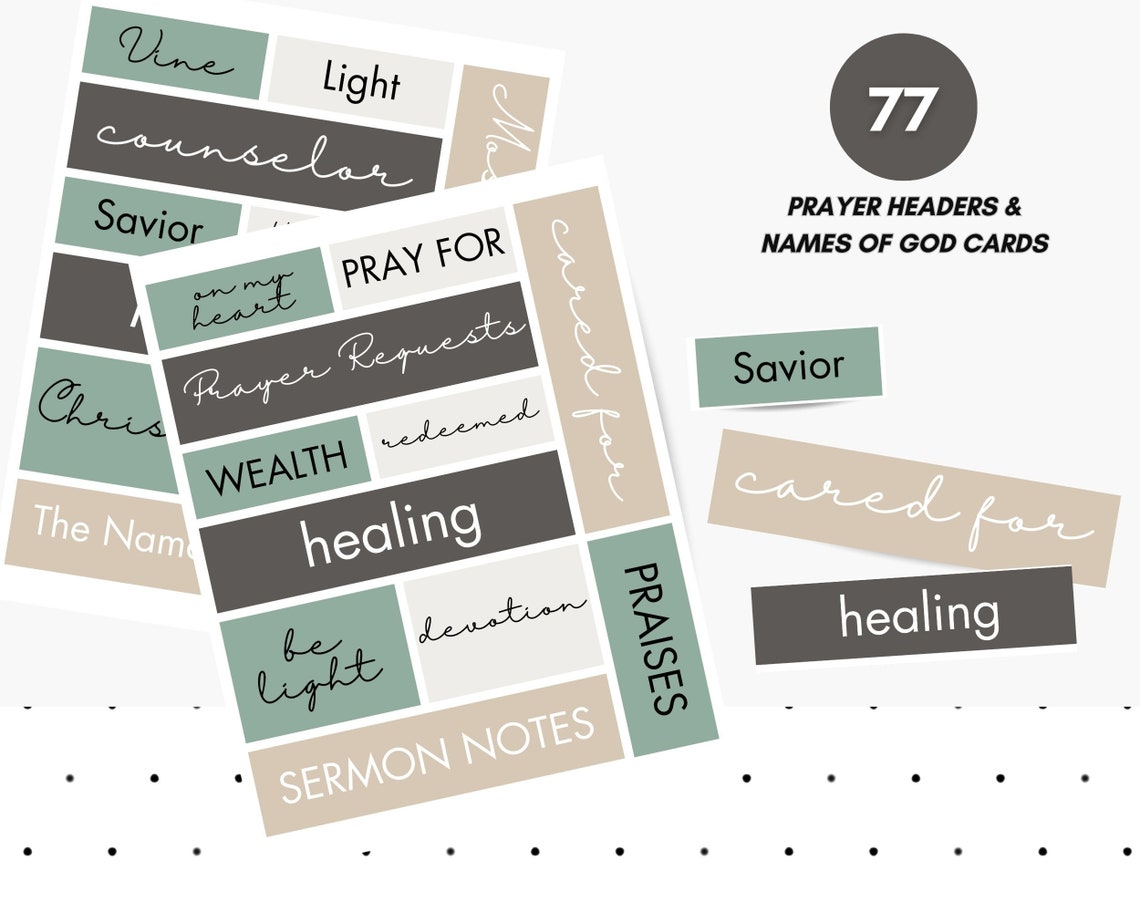 Printable Prayer Board Kit, Prayer Cards, Scripture Cards, Praise and ...