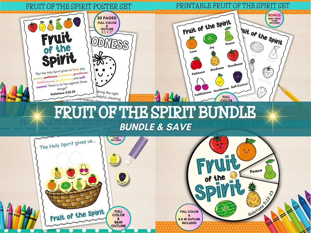 Printable Fruit of the Spirit BUNDLE, Fruits of the Spirit Activity ...