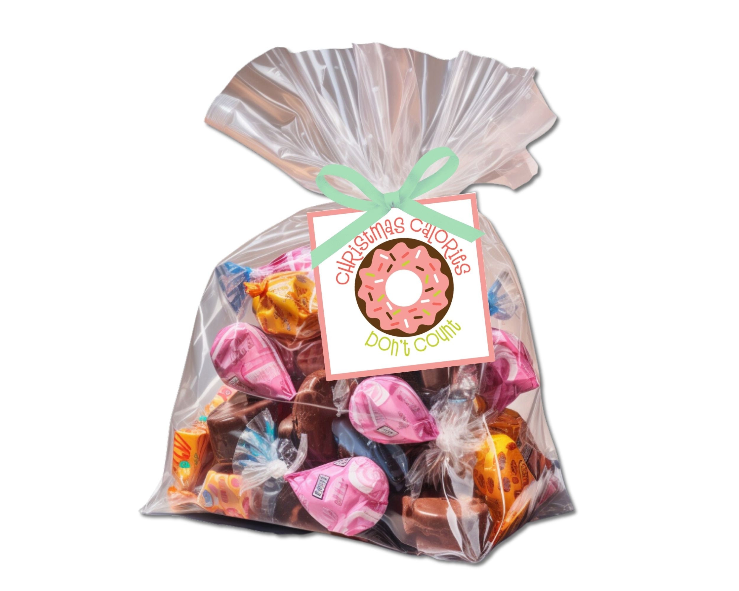 Printable Christmas Treat Tags, Christmas Favor Tags, Christmas Donut ...