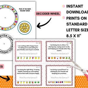 Printable Fruit of the Spirit Decoder Wheel Riddles for Kids, Fruits of ...
