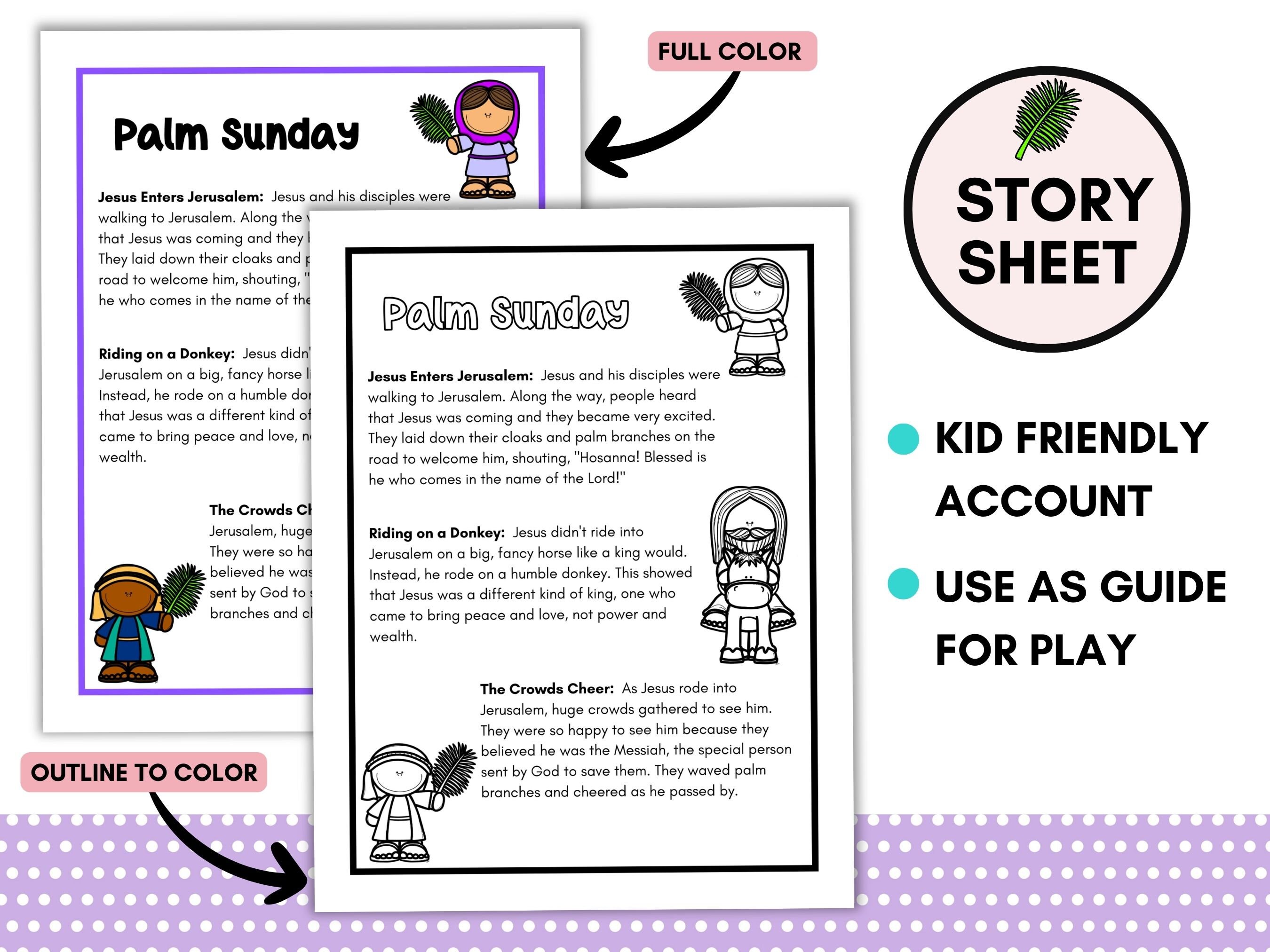 Printable Palm Sunday Puppet Set, Palm Sunday Craft, Christian ...