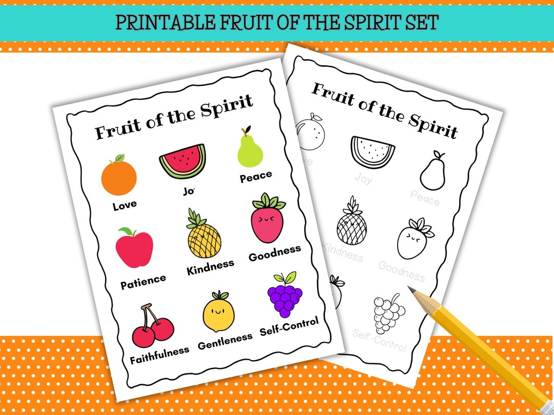 Printable Fruit of the Spirit Coloring Sheet & Poster, Christian ...