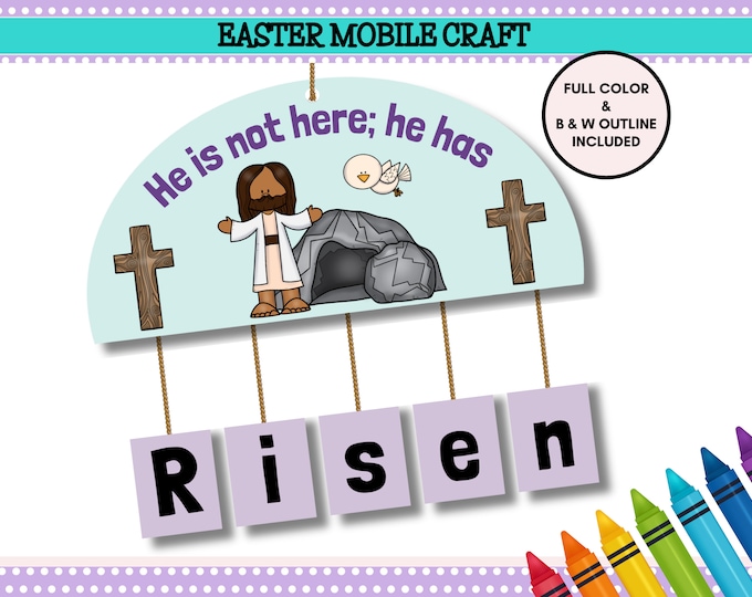 Easter Torn Paper Craft for Toddlers, Coloring Paper Craft, He is Risen ...