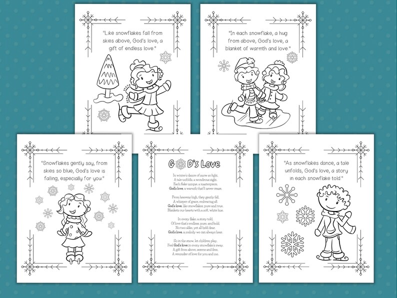God’s Love Snowflake Coloring Pages, God's Love Snowflake Poem, Bible ...