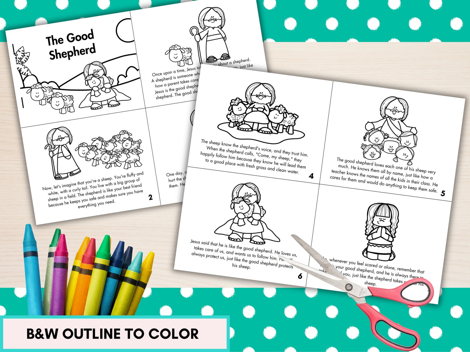 The Good Shepherd Bible Mini Book, Jesus Shepherd, Bible Craft for Kids ...