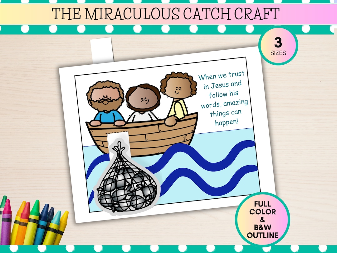The Miraculous Catch Bible Craft, Miracles of Jesus, Bible Craft for ...