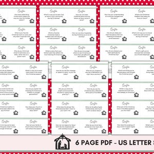 Christian Christmas Conversation Cards, Nativity Prompts, Church ...