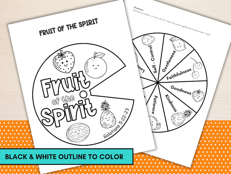 Printable Fruit of the Spirit Spinner Craft for Kids, Fruits of the ...