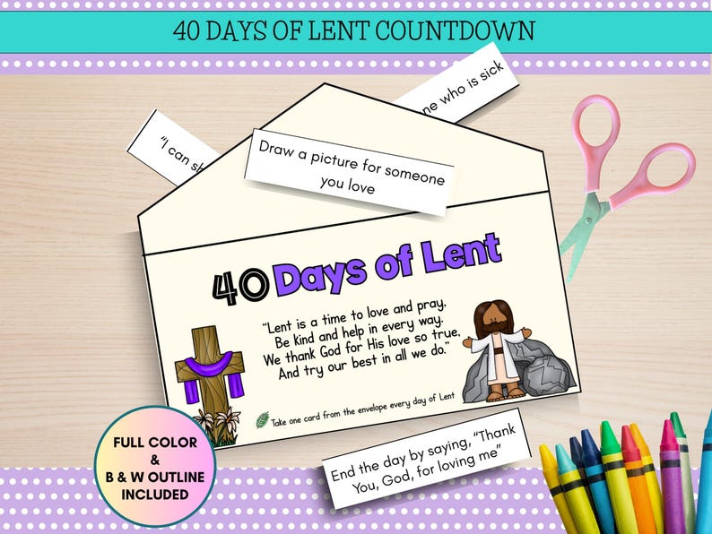 40 Days of Lent Countdown, Lent for Kids, Ash Wednesday Craft - Etsy