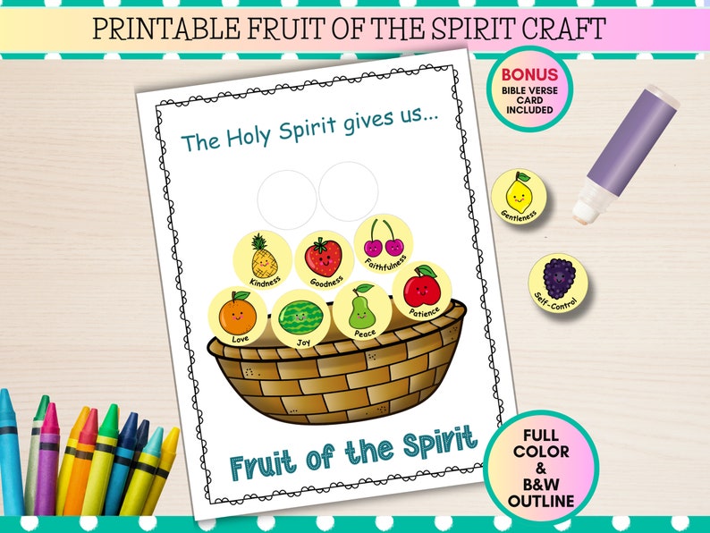 The Fruit of the Spirit Bible Craft for Kids, Fruits of the Spirit ...