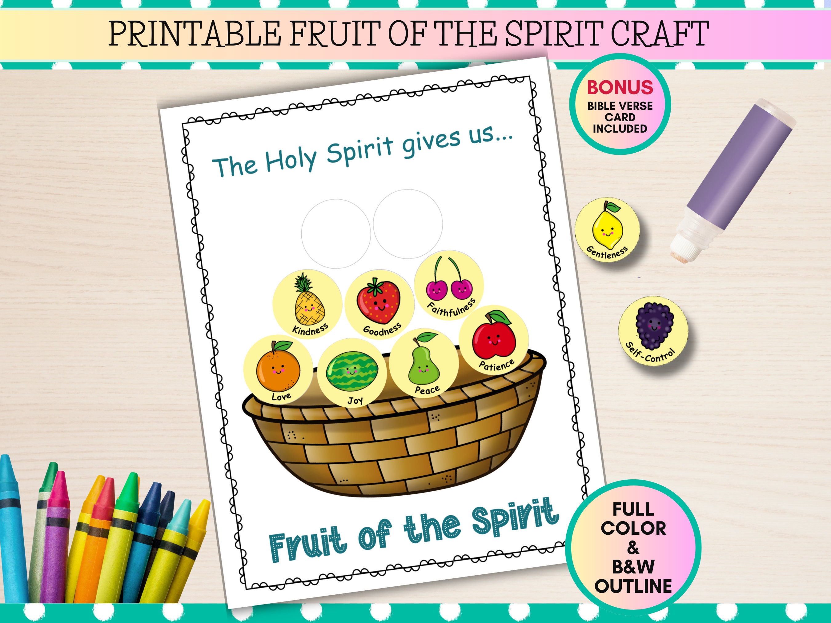 The Fruit of the Spirit Bible Craft for Kids, Fruits of the Spirit ...