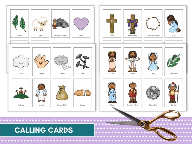 50 Card Printable Easter Story Bingo, Resurrection Bingo, Easter Bible ...