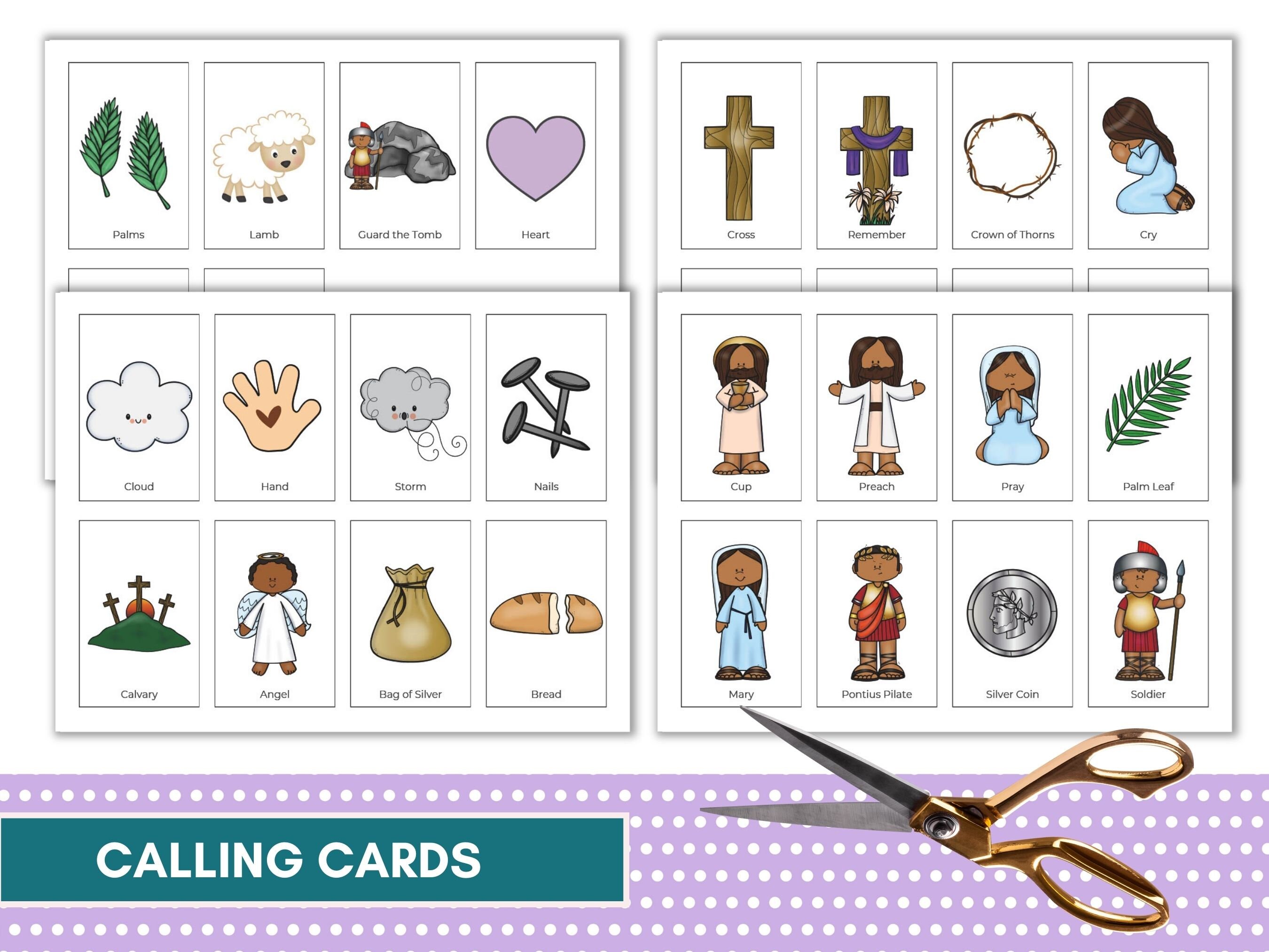 50 Card Printable Easter Story Bingo, Resurrection Bingo, Easter Bible ...