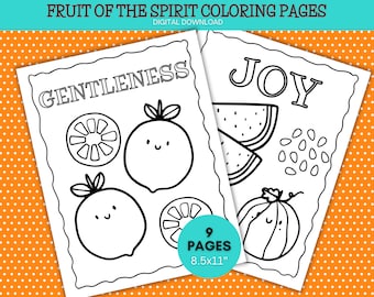 Fruit of the Spirit Printable Coloring Pages, Sunday School, Kids ...