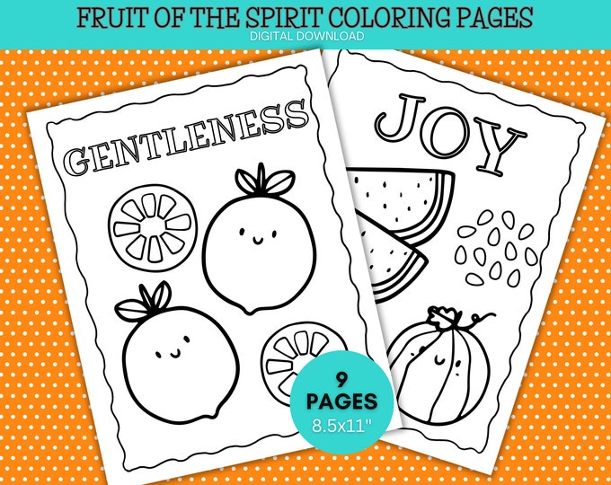 Fruit of the Spirit Printable Coloring Pages, Sunday School, Kids ...