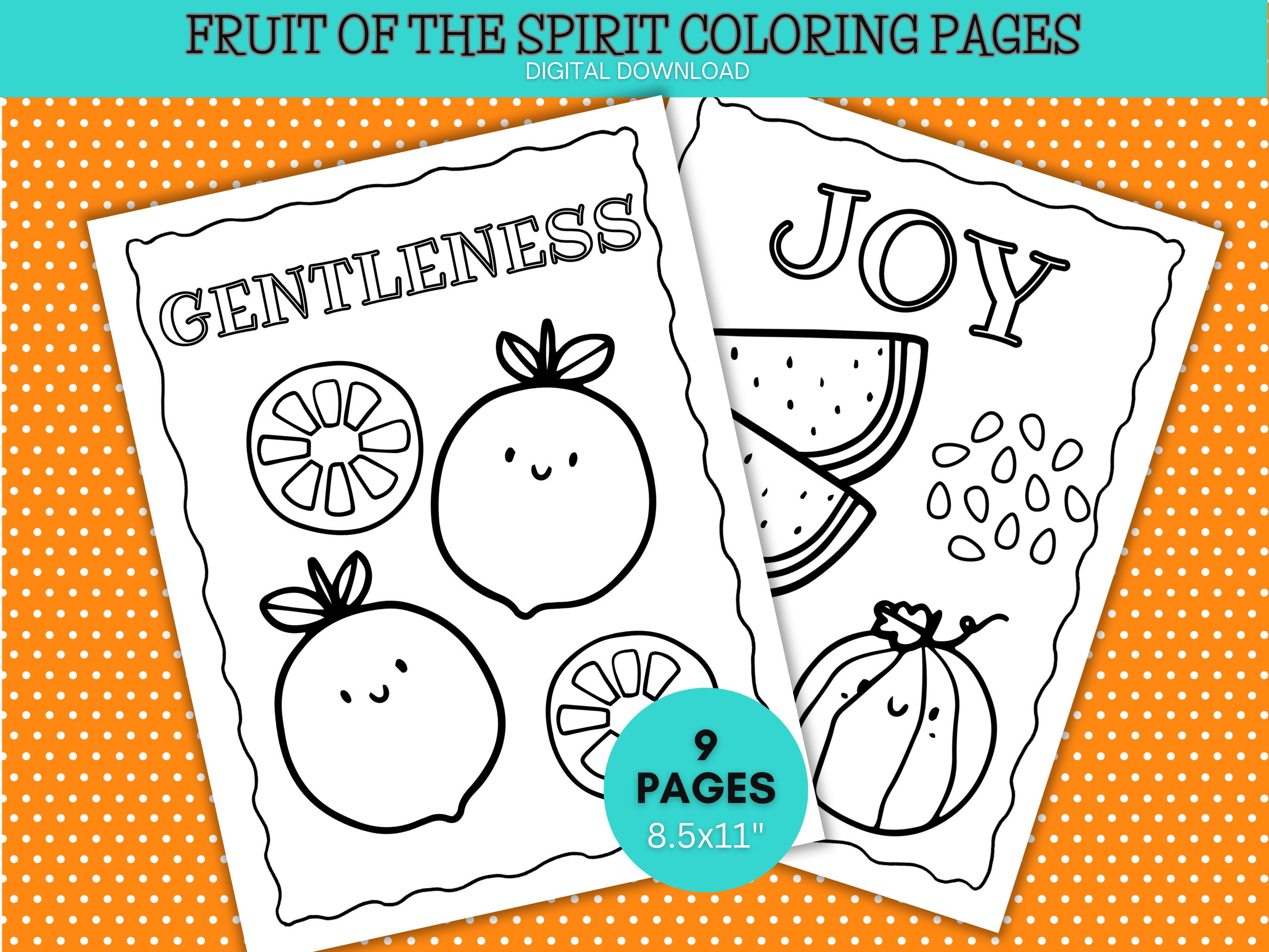 Fruit of the Spirit Coloring Pages, Christian Preschool Printable ...