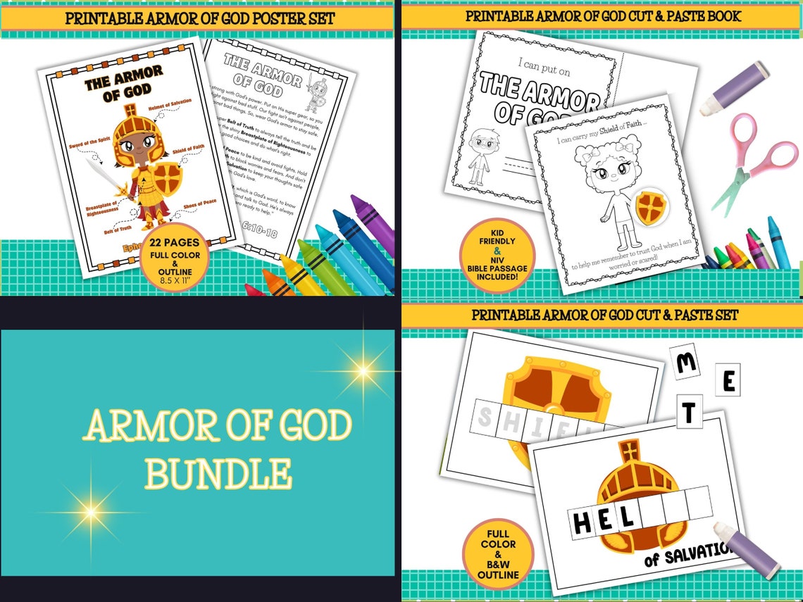 Armor of God Printable Bundle, Armor of God Coloring Activities ...