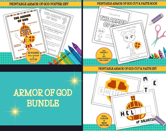 Armor of God Posters, Printable Bible Stories, Bible Coloring Pages for ...