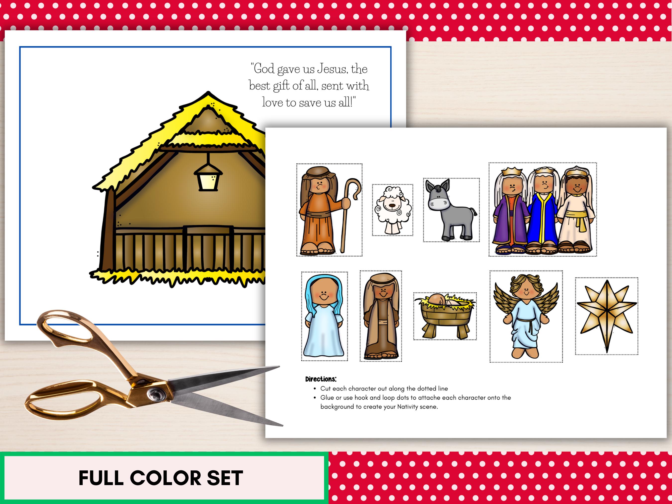 Printable Nativity Craft for Kids, Build a Nativity Craft, Christian ...