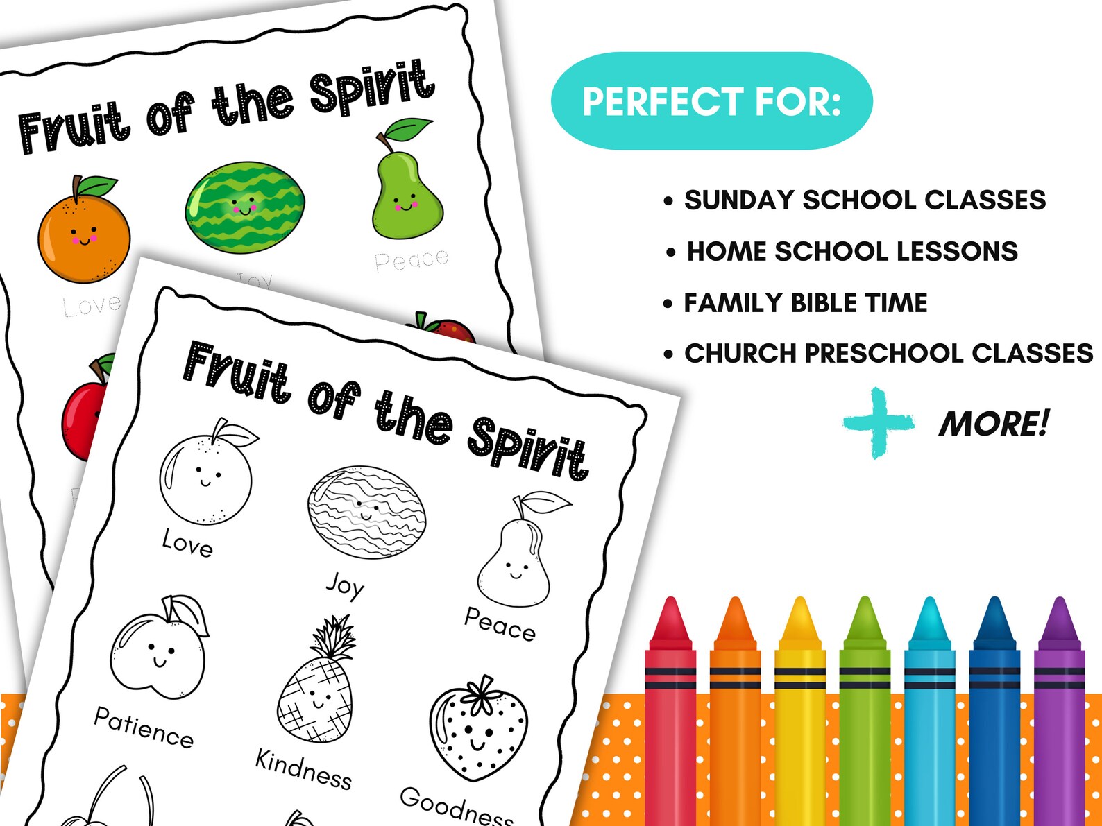 Printable Fruit of the Spirit Coloring Sheet & Poster, Christian ...