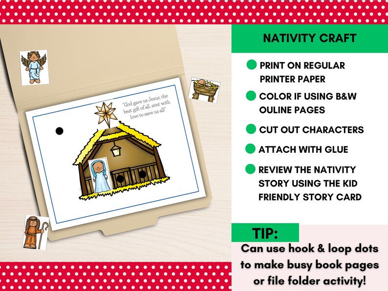 Printable Nativity Craft for Kids, Sunday School Activity (PDF) - Etsy