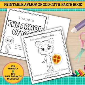 Printable Armor of God Coloring Cut & Paste Book, Armor of God ...