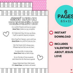 Christian Valentines Coloring Sheets, Jesus Loves Me Valentine's Day ...