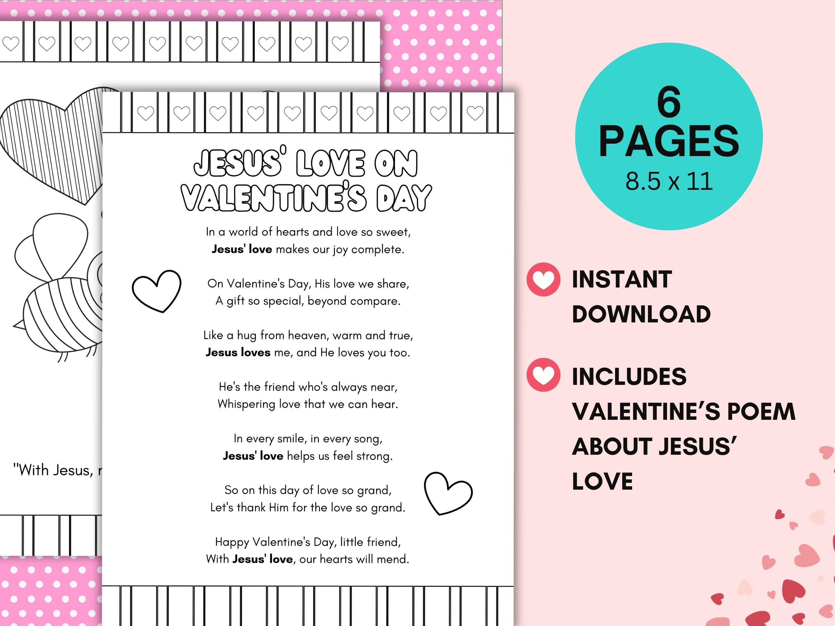 Christian Valentines Coloring Sheets, Jesus Loves Me Valentine's Day ...
