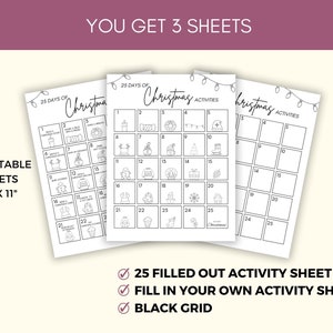 25 Days of Christmas Activities, Christmas Countdown Calendar ...