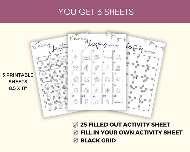 25 Days of Christmas Activities, Christmas Countdown Calendar ...