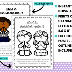 Printable Ash Wednesday and Lent Poster Set, Bible Easter Story ...