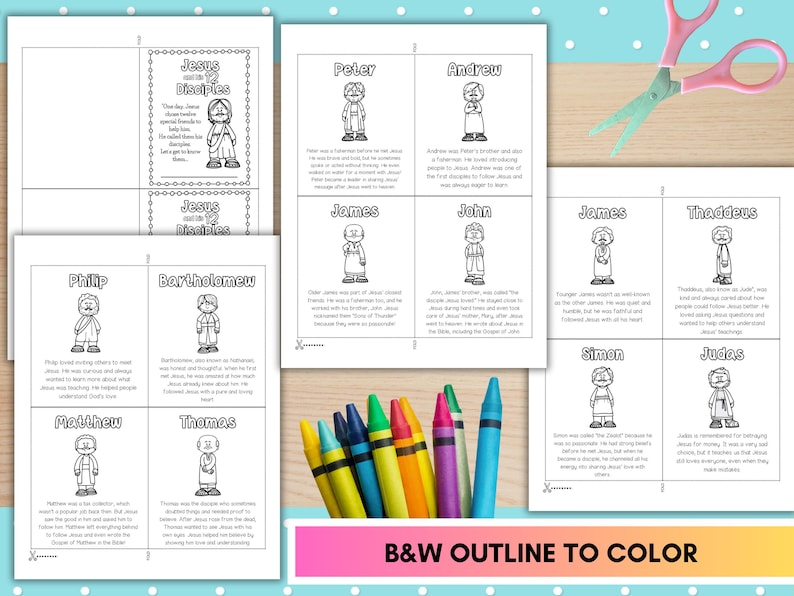 Printable Jesus and His Disciples Mini Book for Kids, 12 Disciples ...