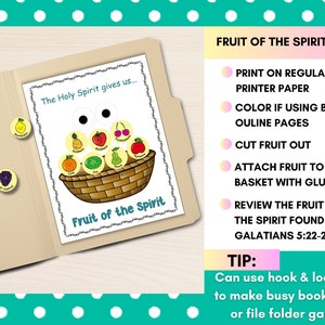The Fruit of the Spirit Bible Craft for Kids, Fruits of the Spirit ...