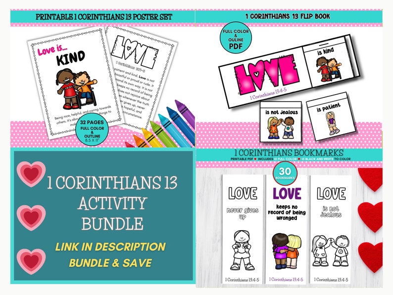 1 Corinthians 13, Christian Valentine Printable Bookmarks, Christian ...