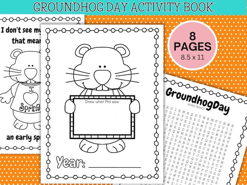 Printable Groundhog Day Activity Book, Groundhog Day Activities for ...