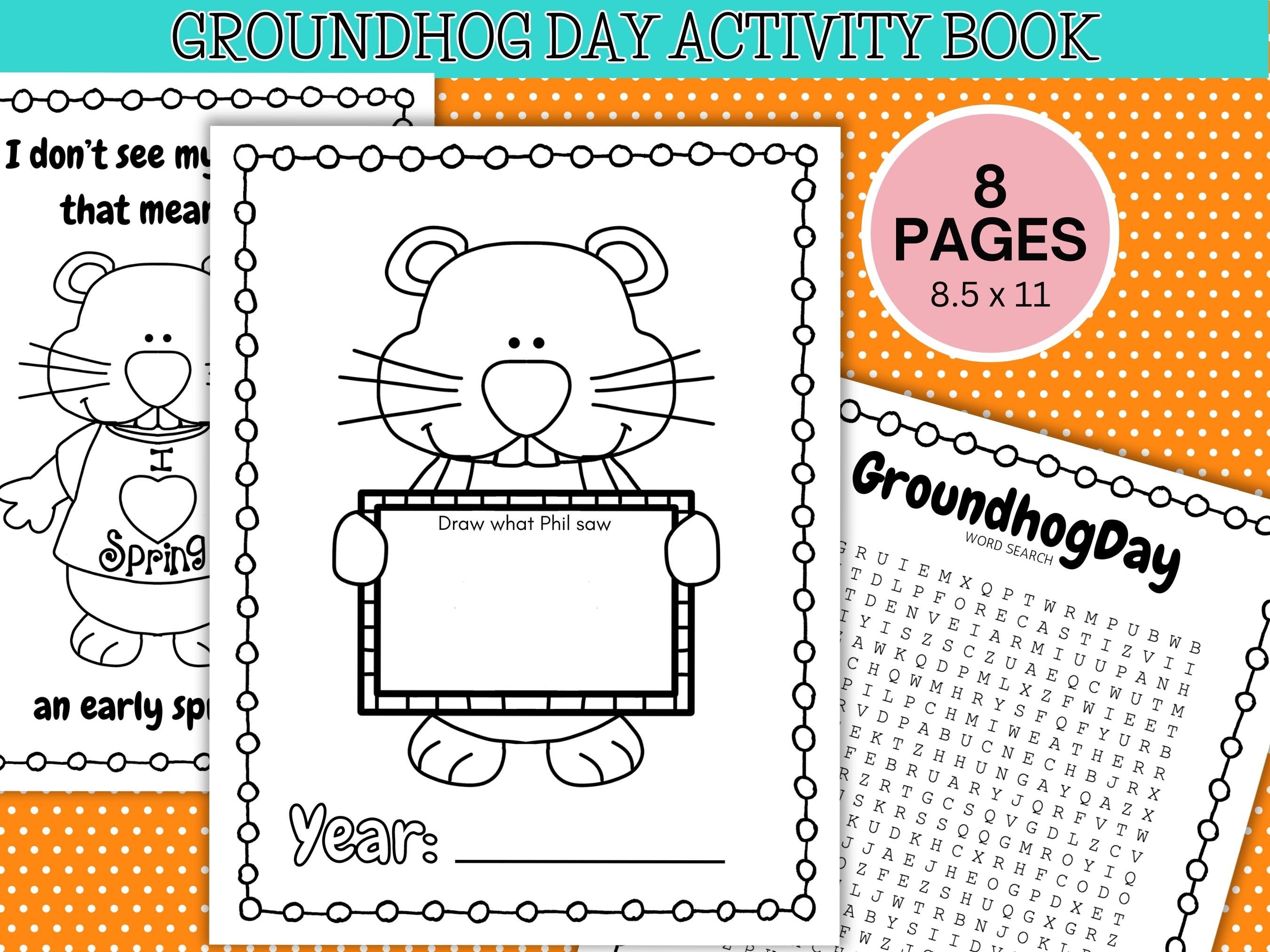 Printable Groundhog Day Activity Book, Groundhog Day Activities for ...
