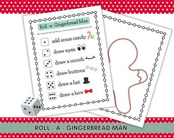 Roll a Gingerbread Cookie Game Printable Christmas Gingerbread Man Game ...
