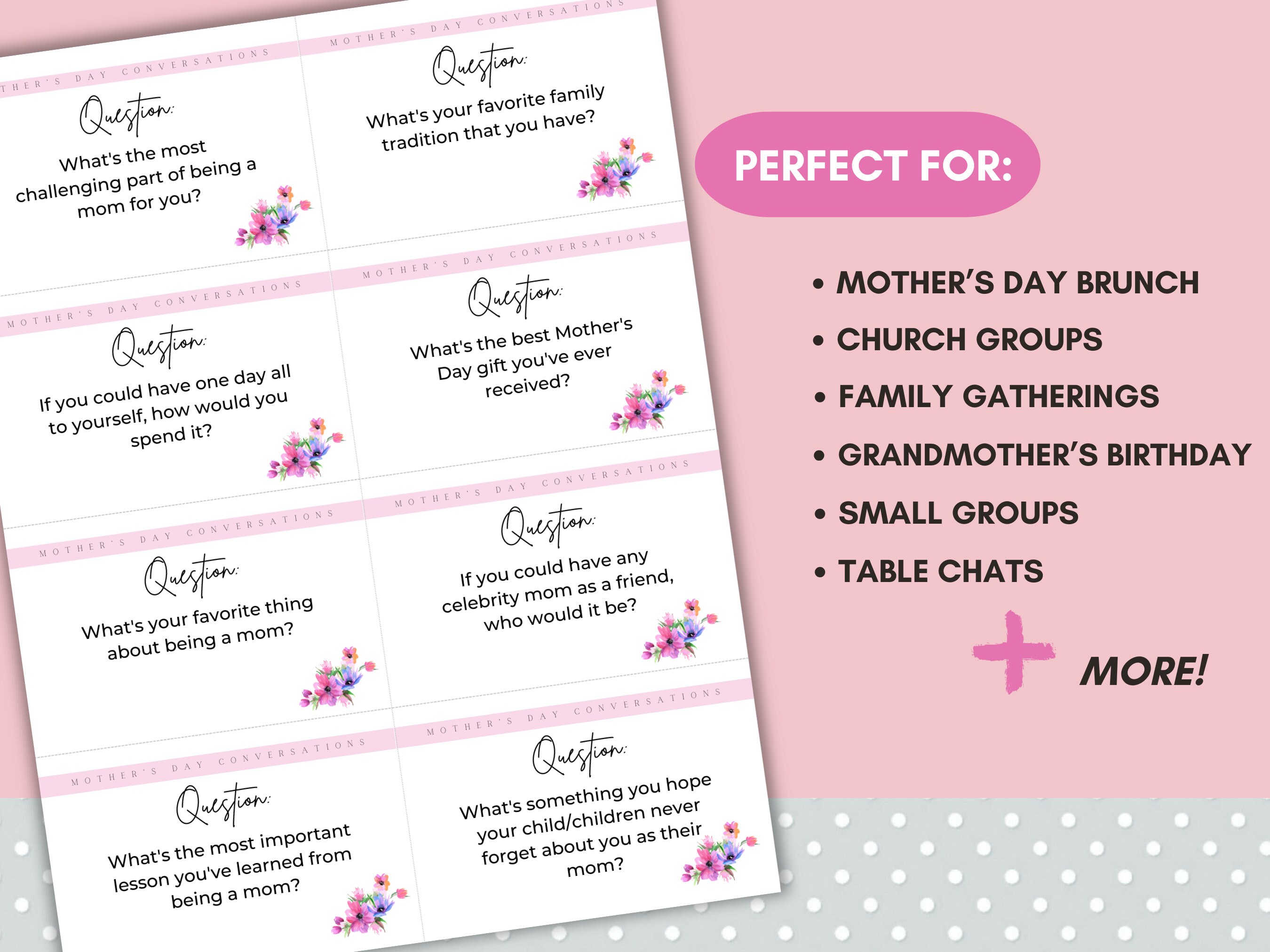 Conversation Starters Free Printable Mom