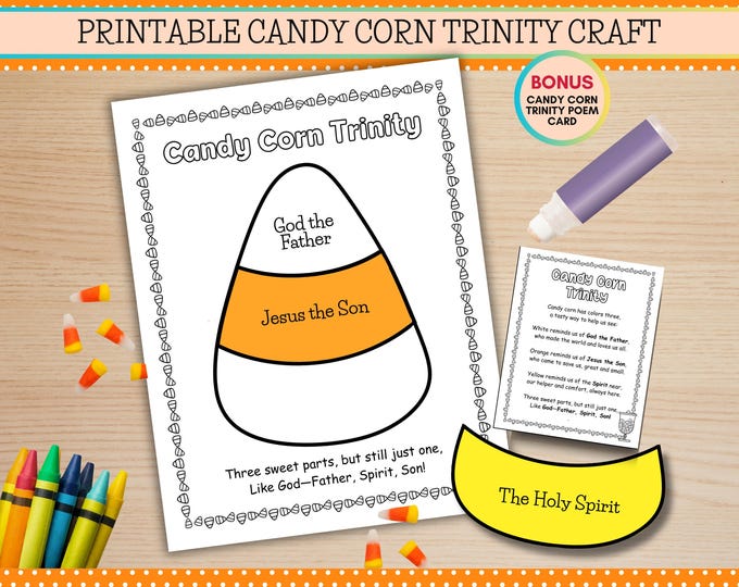 Candy Corn Trinity Printable Coloring Page, Candy Corn Trinity Poem ...