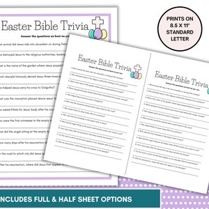 Printable Easter Bible Trivia Game, Easter Trivia, Easter Religious ...